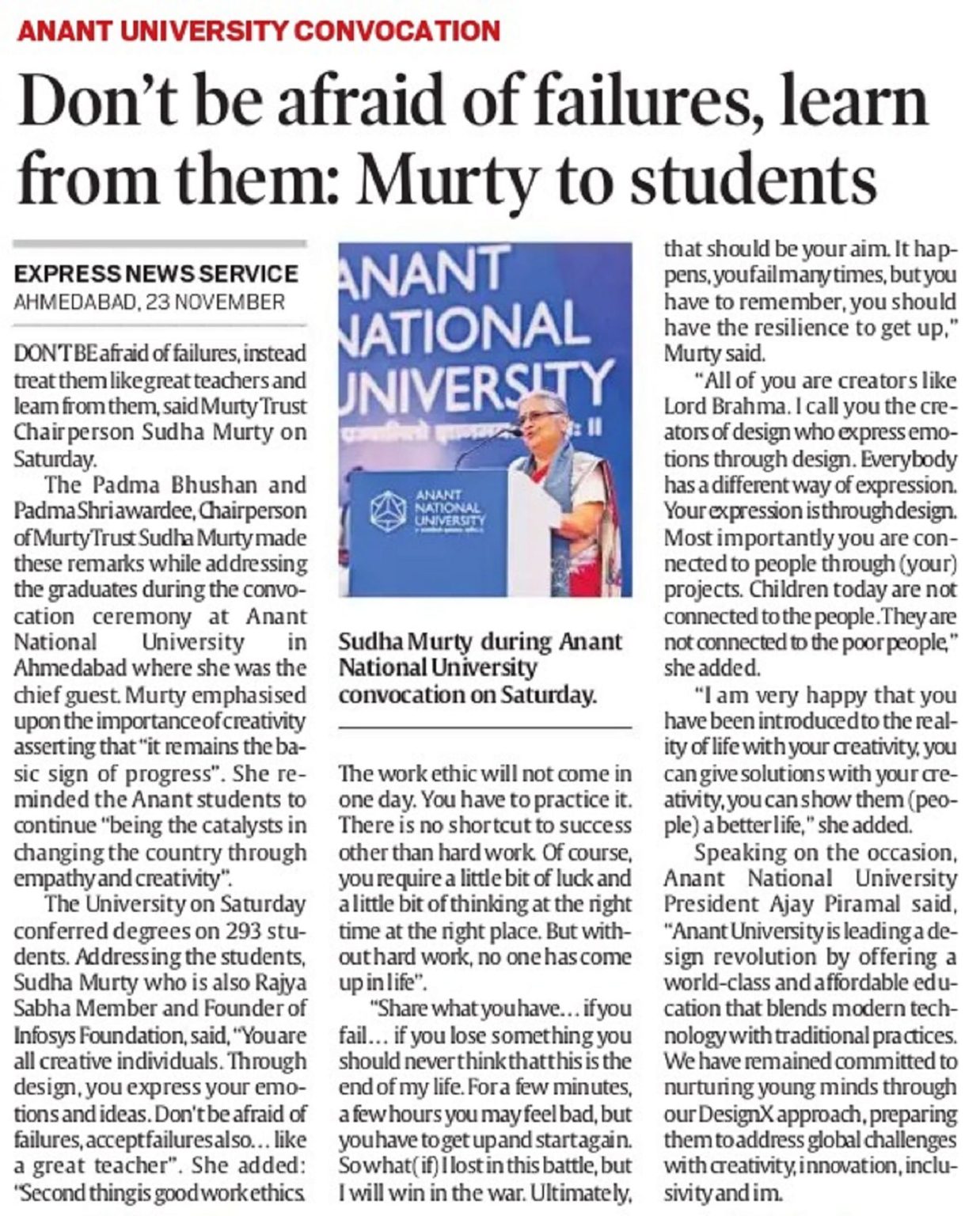 The Indian Express_Anant National University Hosts the 6th Convocation ...