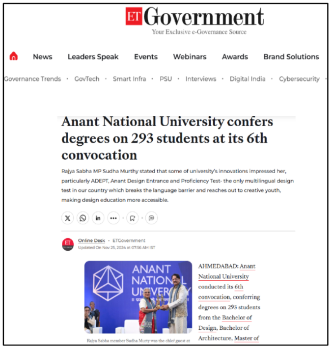 Anant National University confers degrees on 293 students at its 6th ...